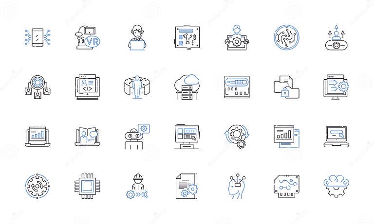 Coding Software Line Icons Collection Compiler Syntax Debugger Ide 