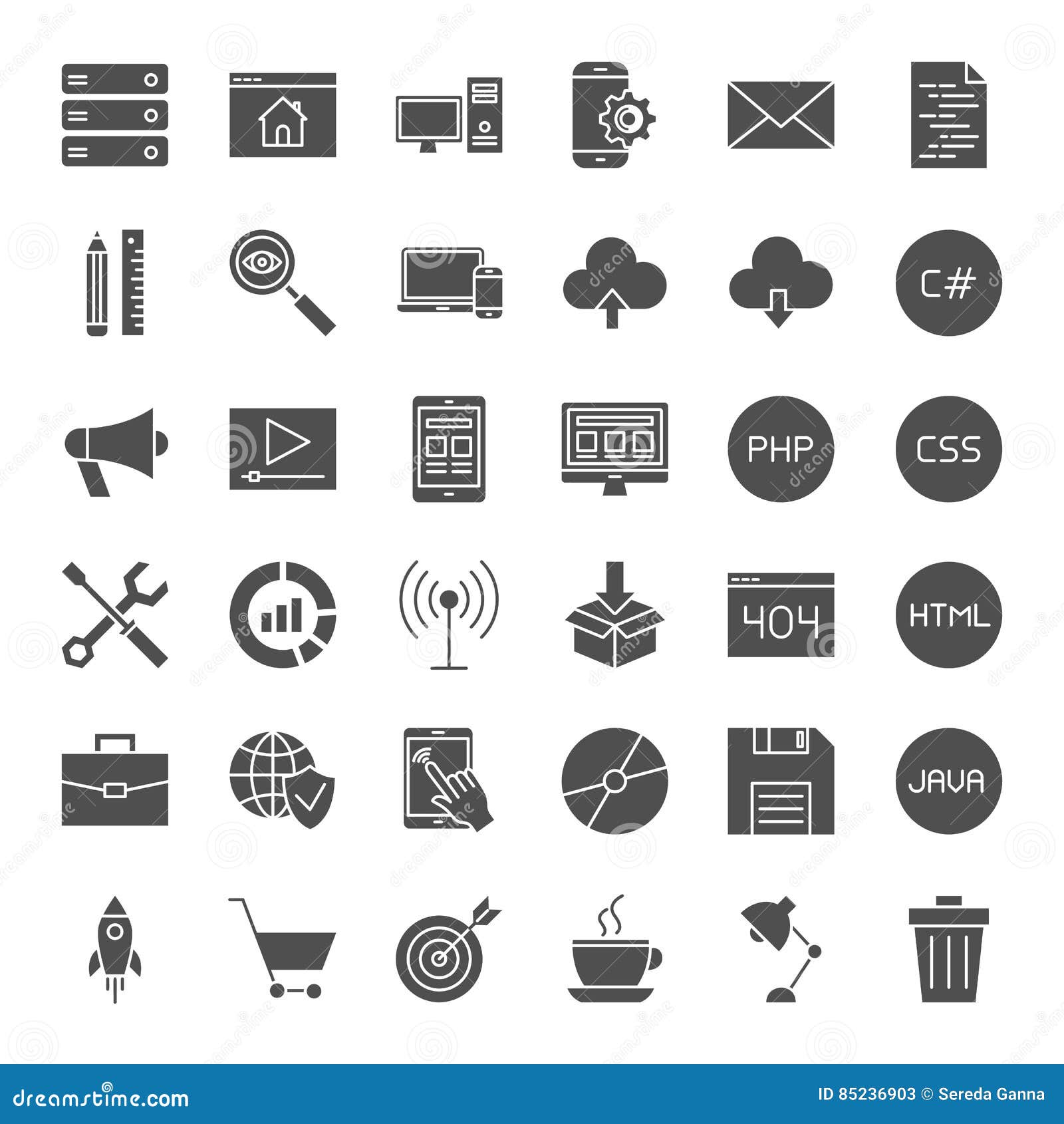 Coding Solid Web Icons stock vector. Illustration of program - 85236903