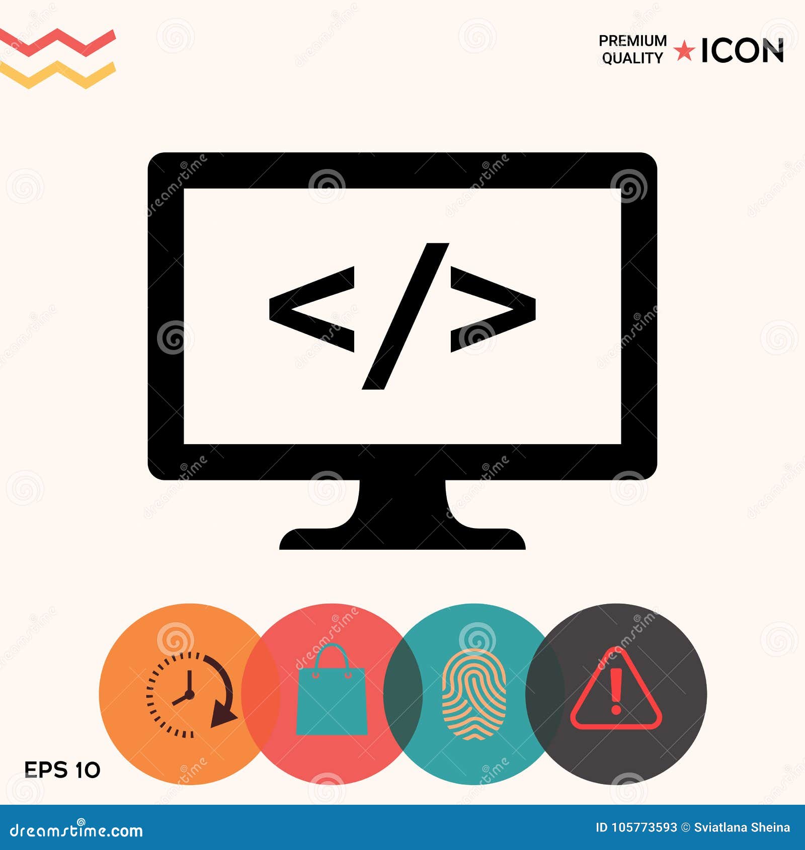 Coding symbol icon stock vector. Illustration of script - 105773593