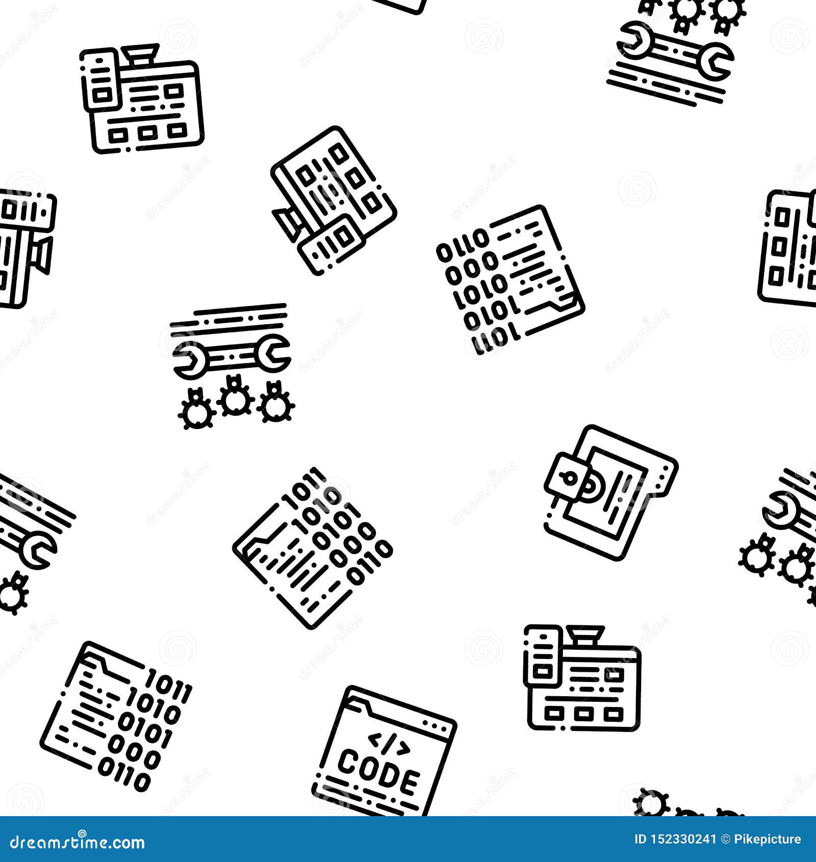 Coding System Vector Seamless Pattern Stock Vector - Illustration of ...