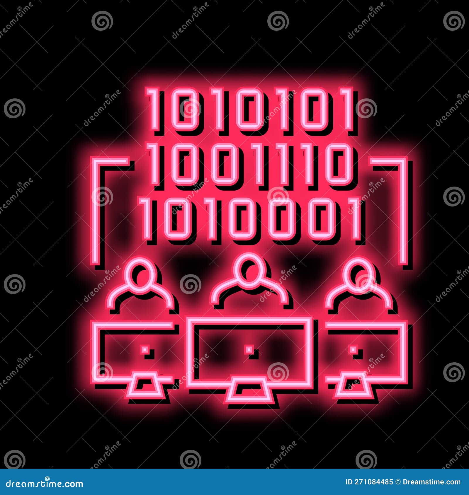 Coding Teamwork Concept Create Code Of Programming Language Cartoon Vector
