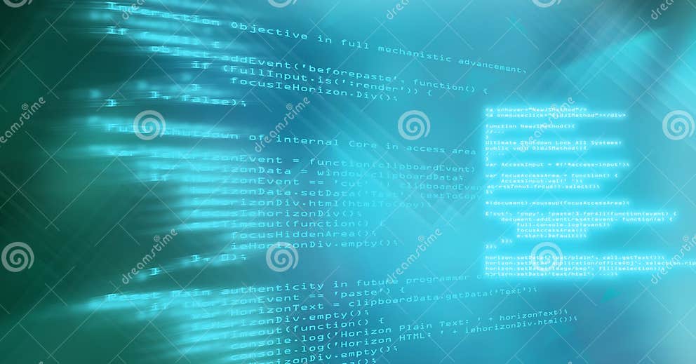 Coding text floating stock illustration. Illustration of blue - 110931229