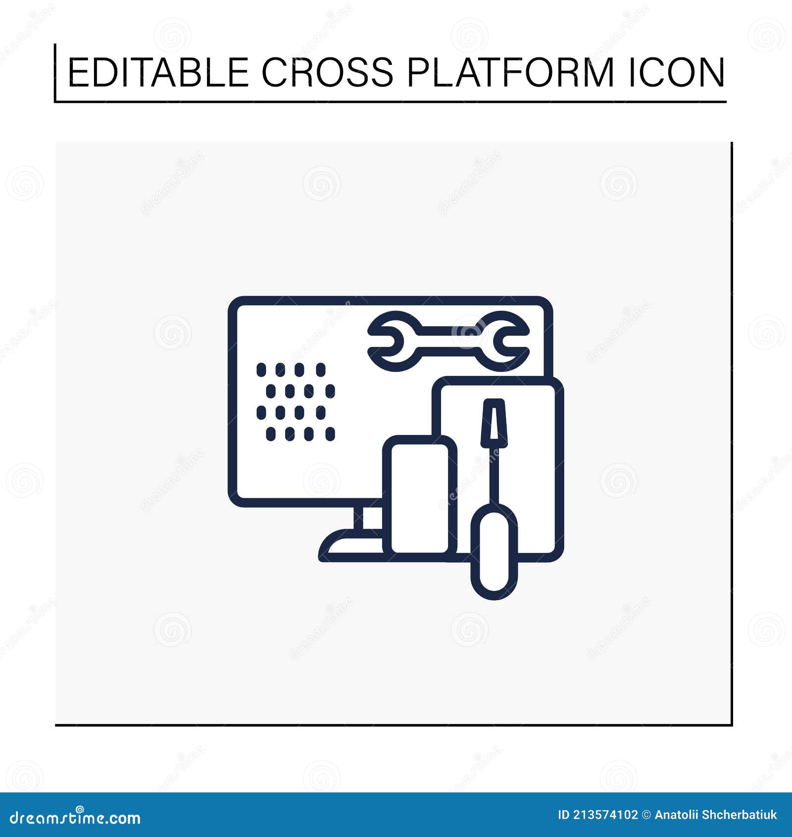 Coding toolkit line icon stock vector. Illustration of software - 213574102