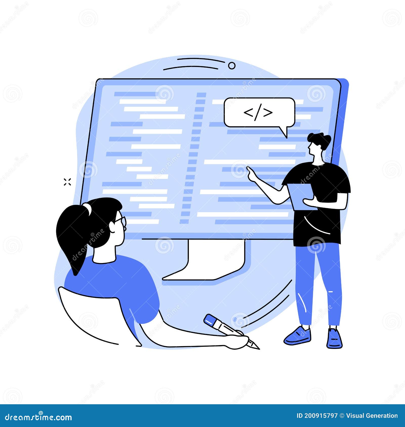 Coding Workshop Abstract Concept Vector Illustration Stock Vector Illustration Of Classic