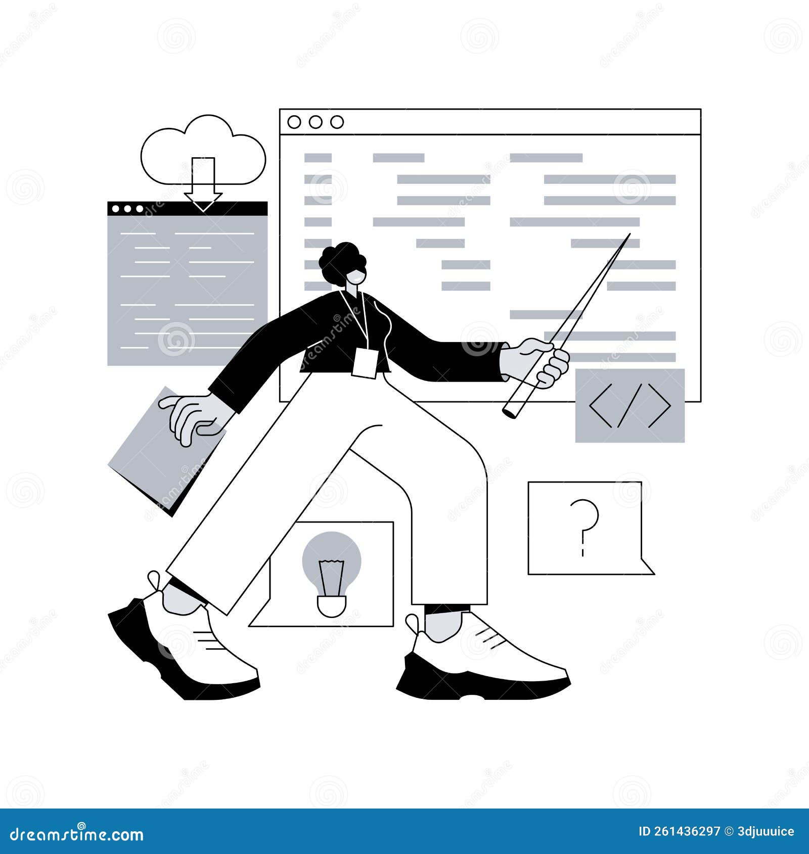 Coding Workshop Abstract Concept Vector Illustration. Stock Vector ...