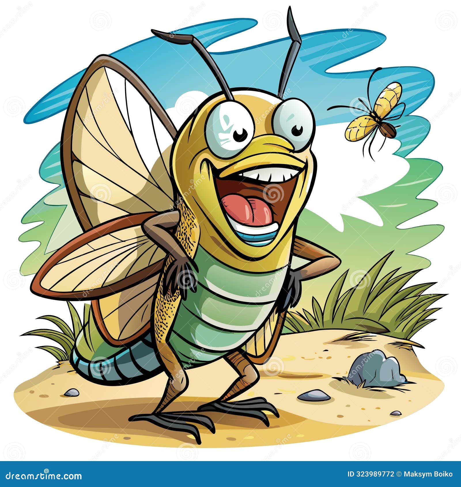 Codling Moth Humiliated Laughs Beach Vector | CartoonDealer.com #323989772