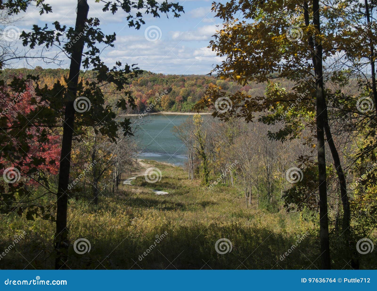 Codorus Lake in Autumn stock photo. Image of trail, recreation - 97636764
