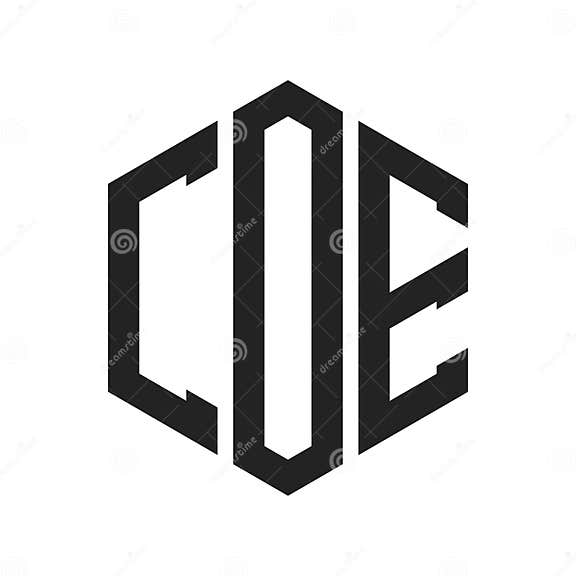 COE Logo Design. Initial Letter COE Monogram Logo Using Hexagon Shape ...