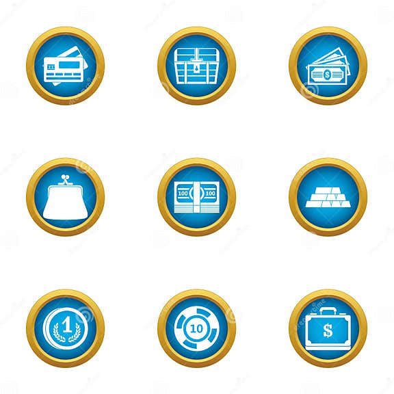 Coefficient Icons Set, Flat Style Stock Vector - Illustration of ...