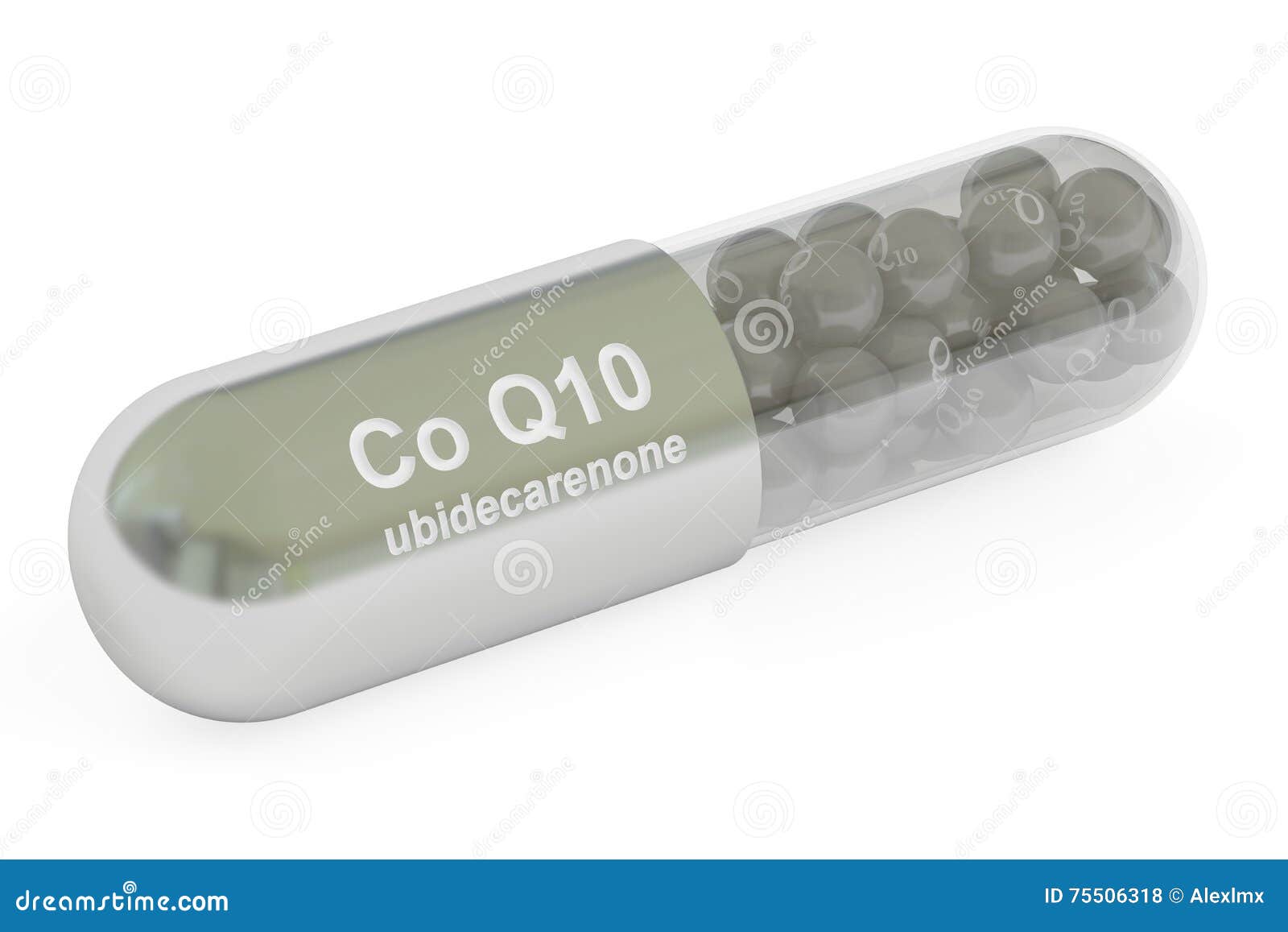 Coenzyme Q10 Capsule, Het 3D Teruggeven Stock Illustratie ...