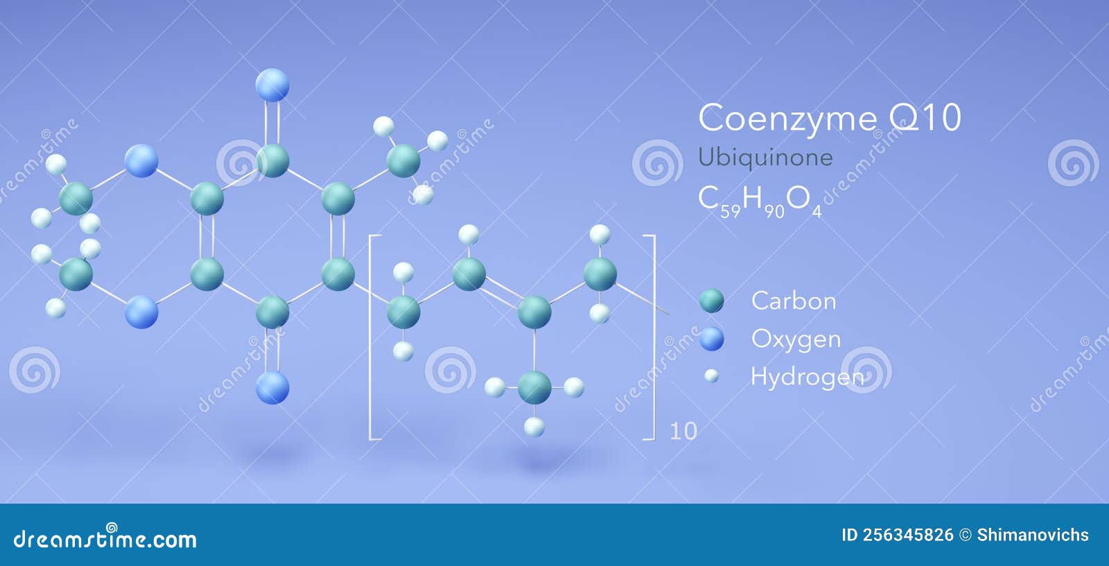 Coenzyme Q10, Molecular Structures, Ubiquinone, 3d Model, Structural ...