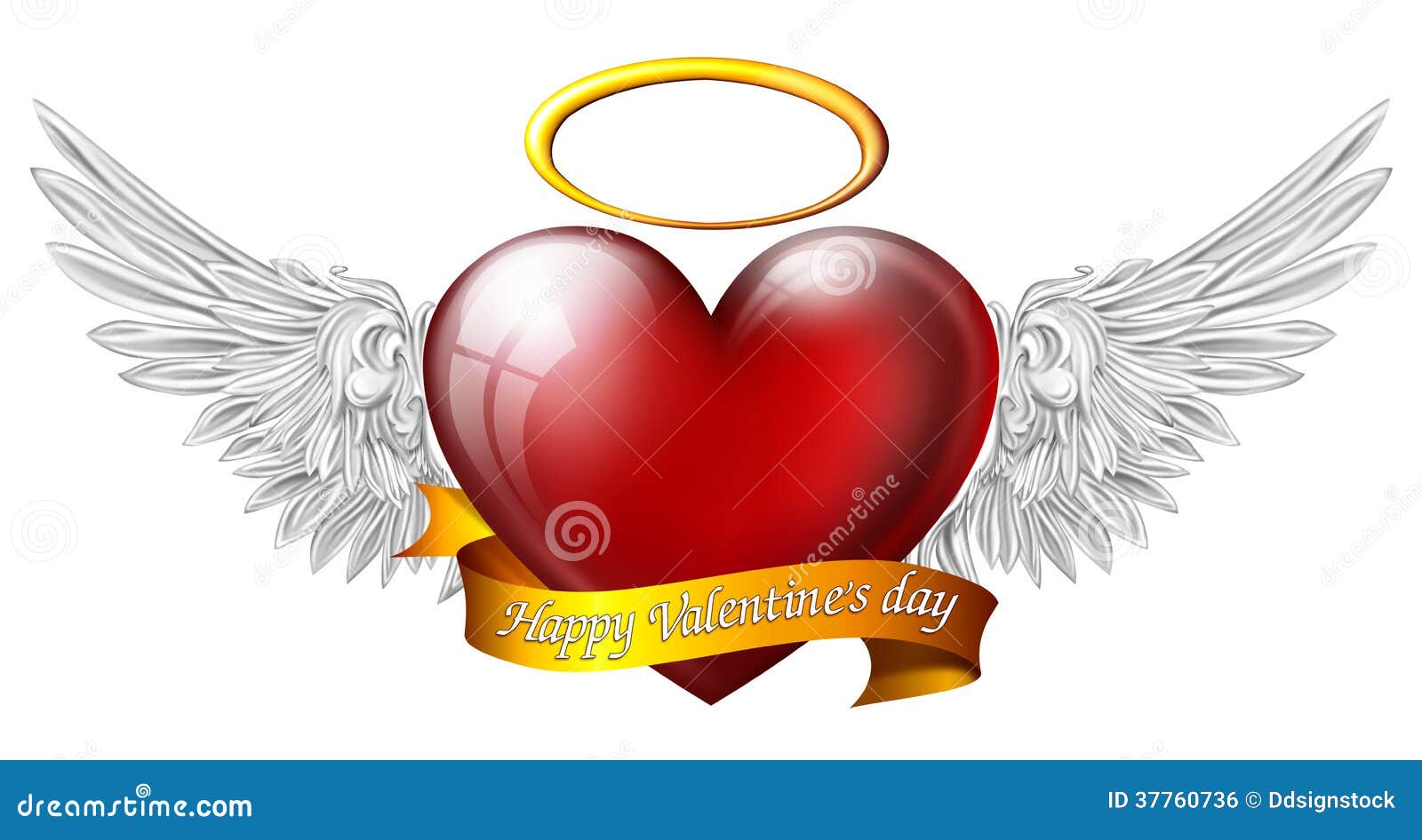 Coeur Avec Des Ailes D'ange Illustration Stock - Illustration du ciel ...