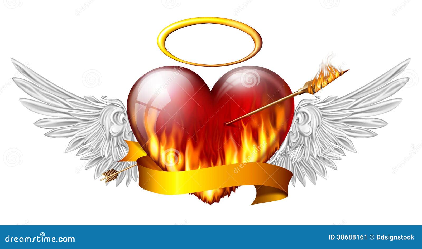 Coeur Avec Des Ailes D'ange Illustration Stock - Illustration du rouge ...