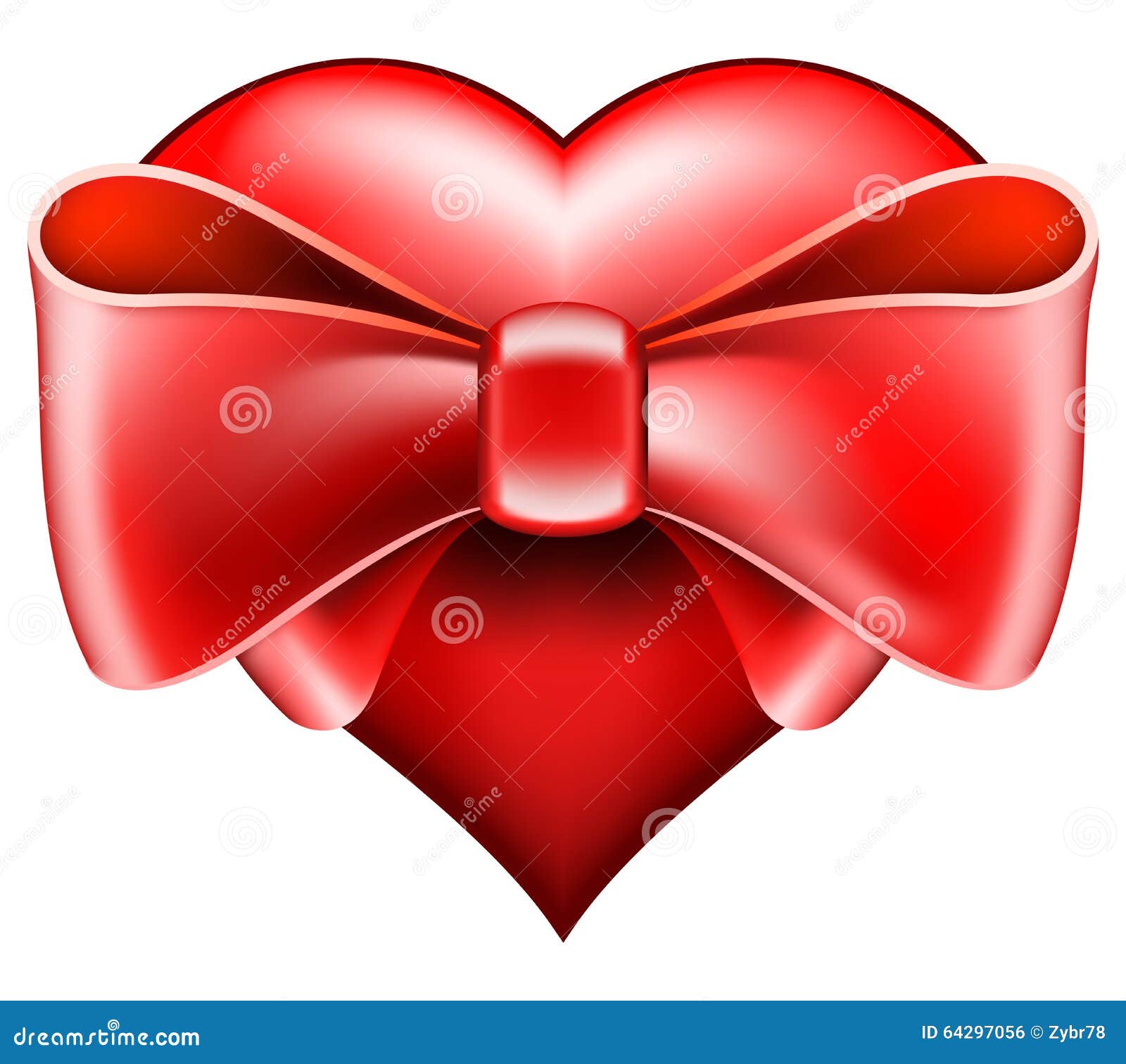 Coeur avec le grand arc illustration de vecteur. Illustration du ...