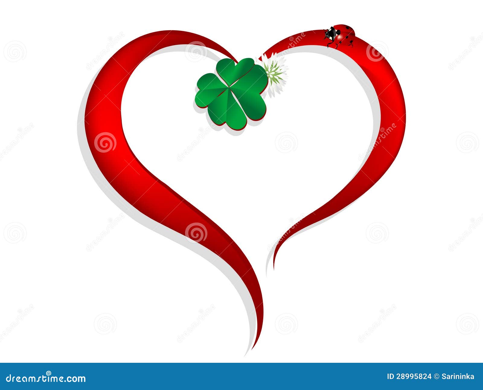 Coeur avec le trèfle illustration de vecteur. Illustration du ...