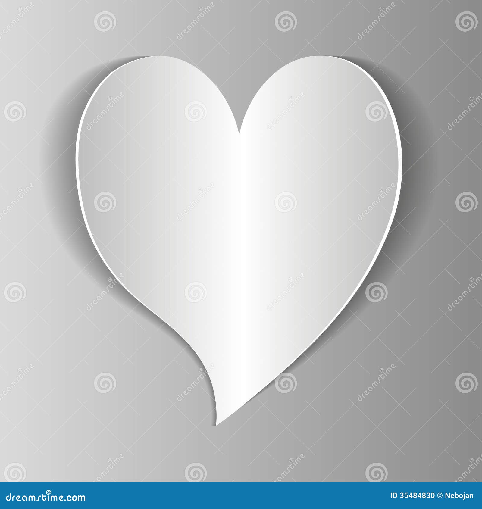 Coeur blanc illustration de vecteur. Illustration du volume - 35484830