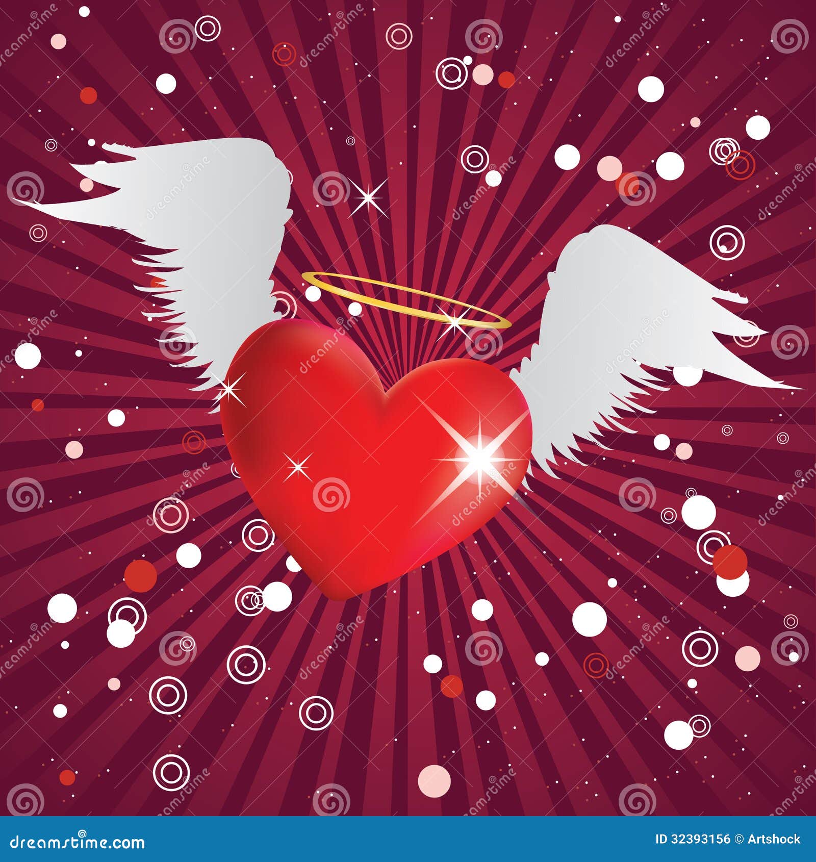 Coeur Brillant Avec Des Ailes D'ange Illustration de Vecteur ...