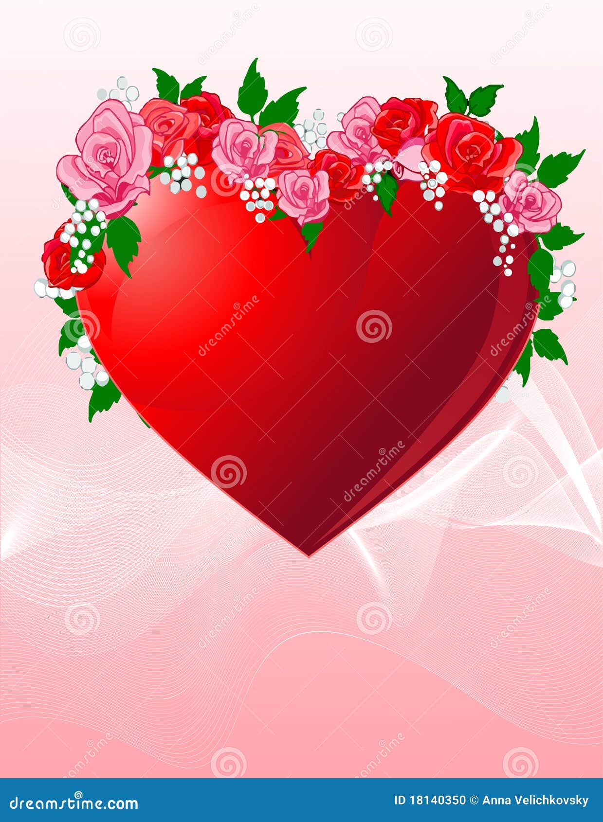 Coeur D'amour Avec Des Roses Illustration de Vecteur - Illustration du ...