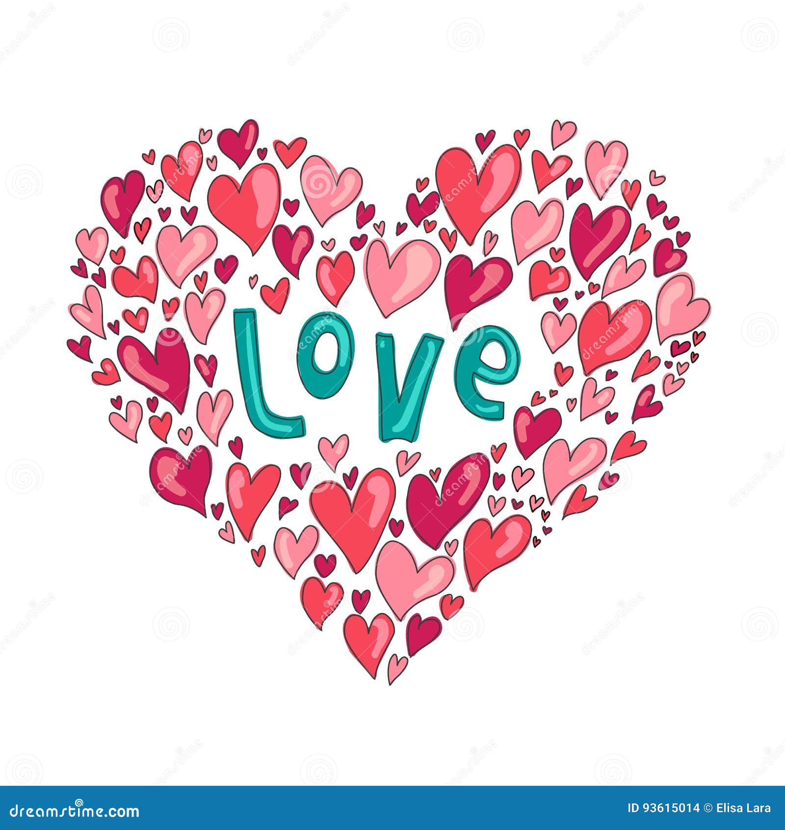 Coeur D'amour Fait De Petits Coeurs Illustration de Vecteur ...