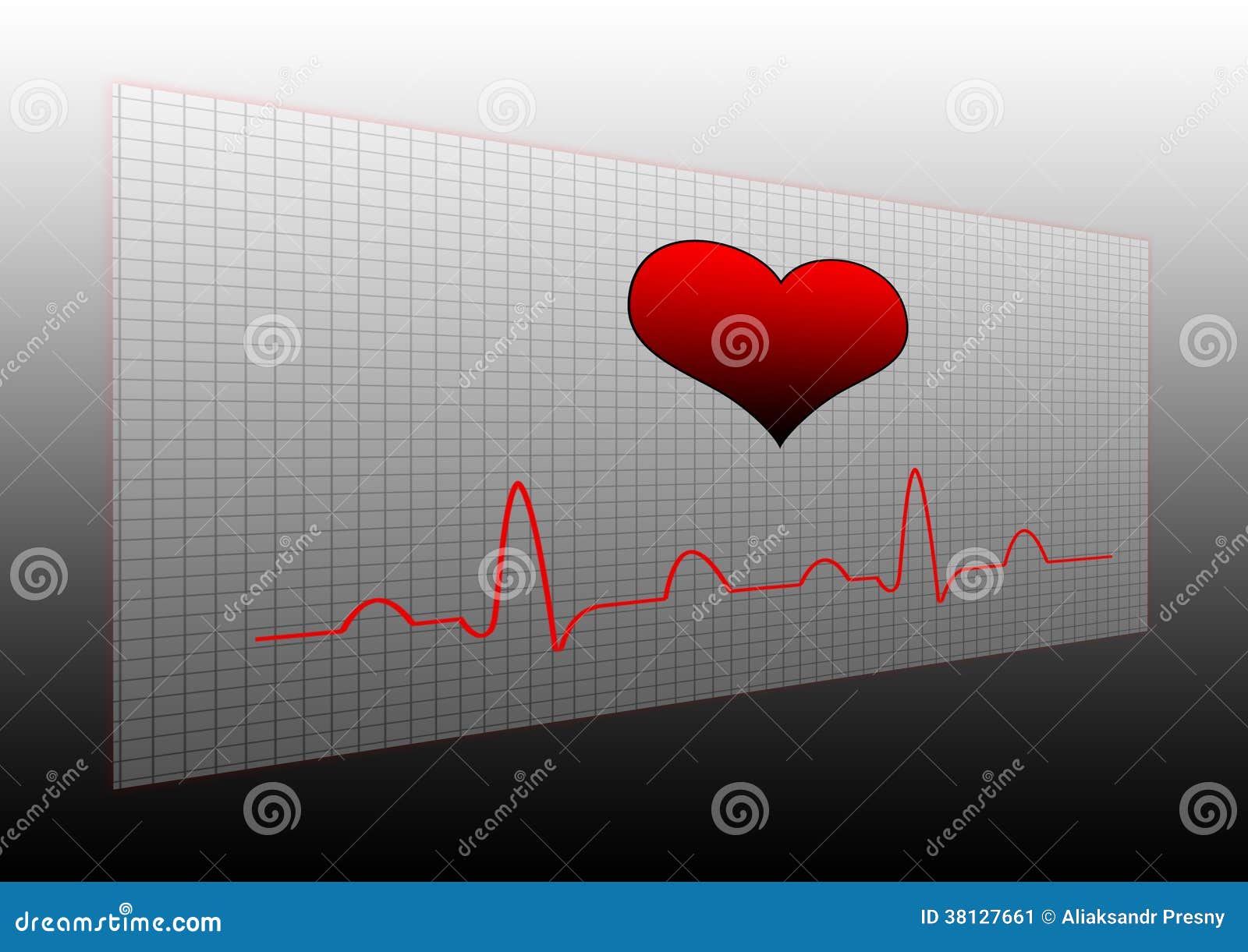 Coeur d'ecg d'Ekg illustration stock. Illustration du santé - 38127661