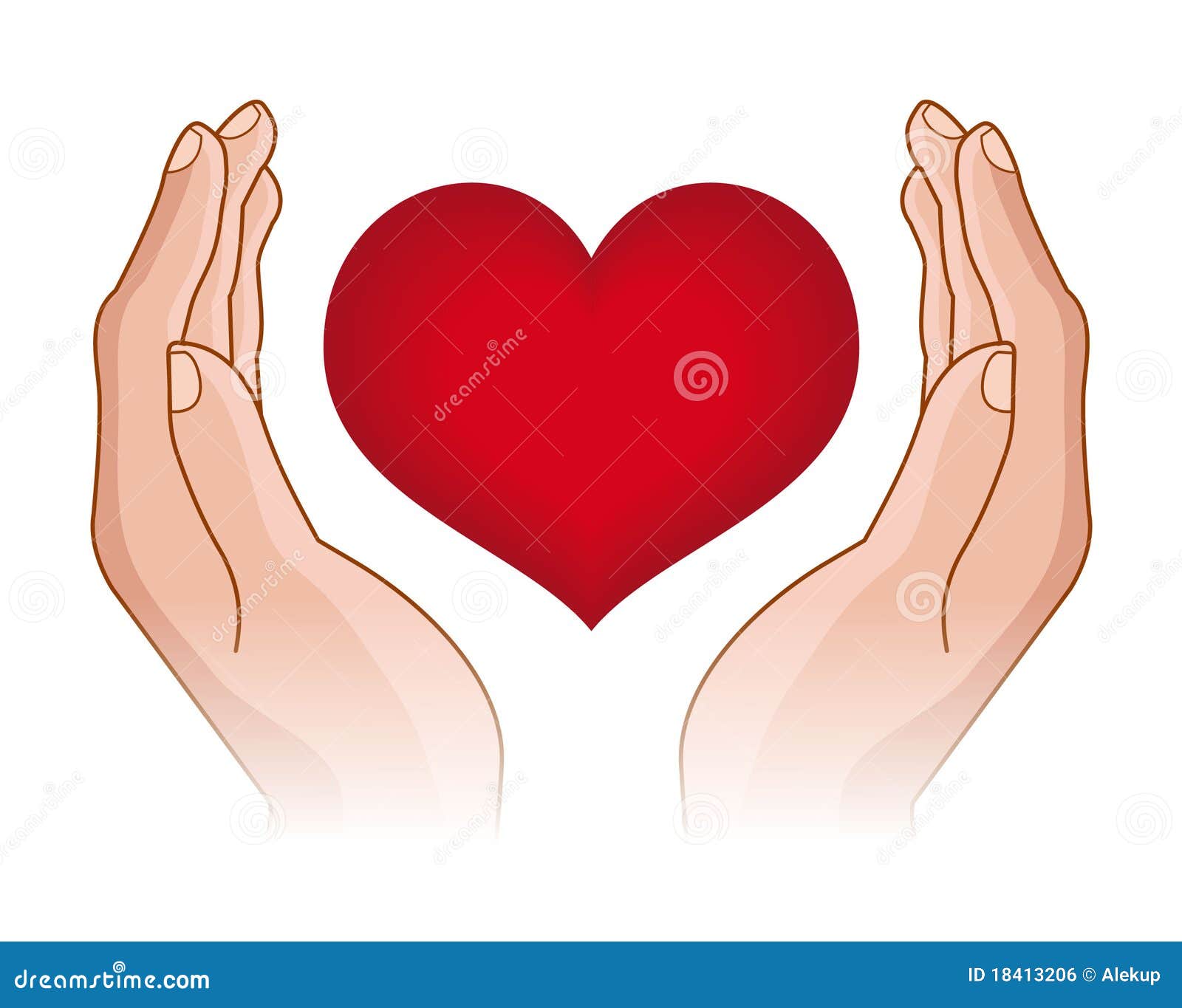 Coeur dans des mains illustration de vecteur. Image du sensation - 18413206