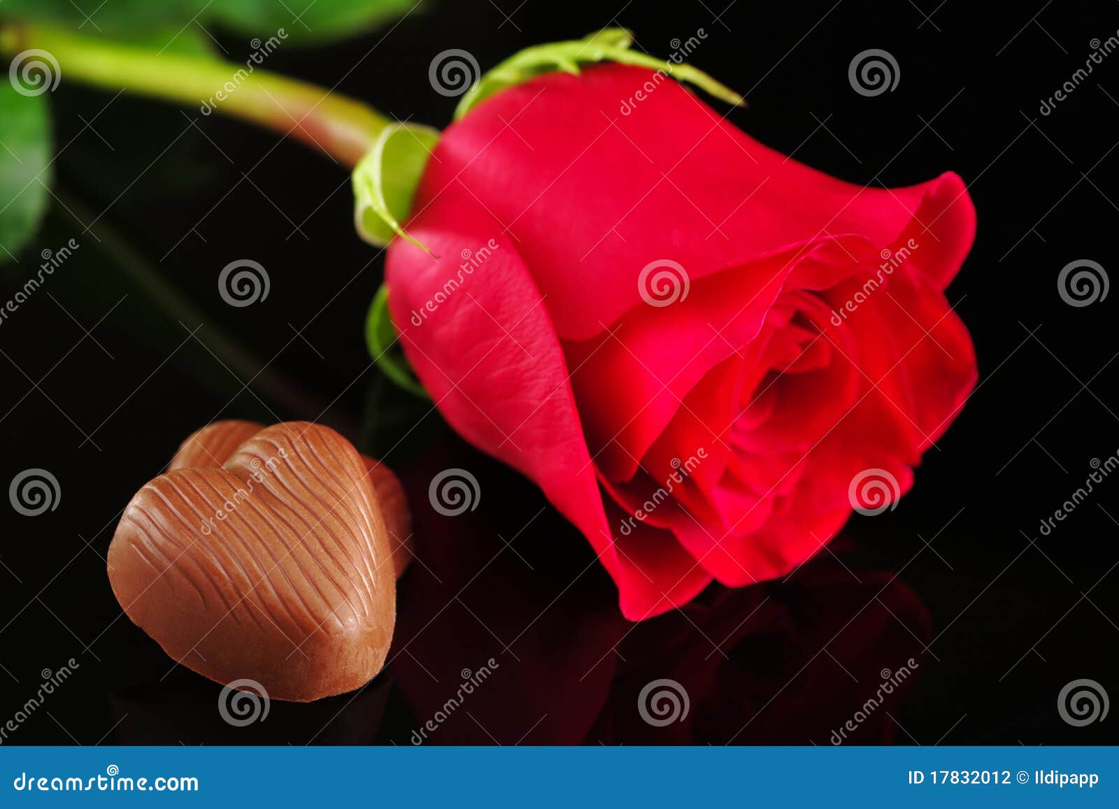 Coeur De Chocolat Avec Rose Rouge Photo stock - Image du lait, personne ...