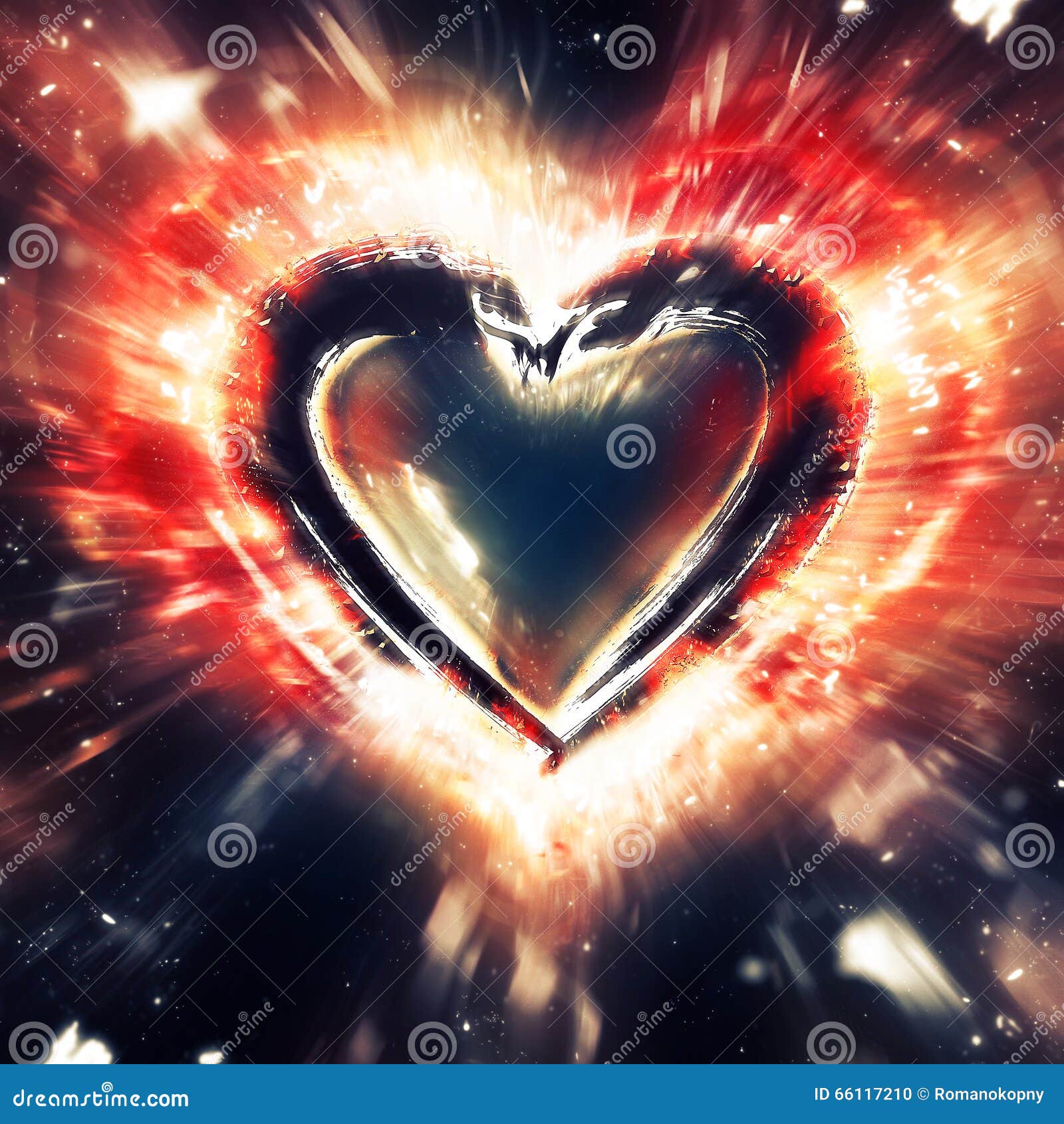 Coeur de explosion illustration stock. Illustration du enfer - 66117210