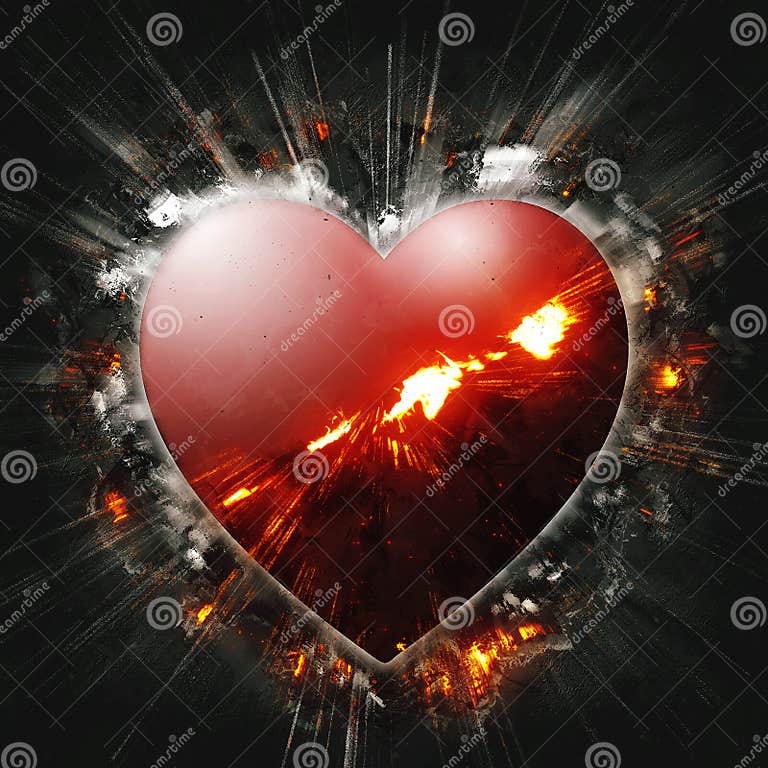 Coeur de explosion illustration stock. Illustration du concept - 83579542