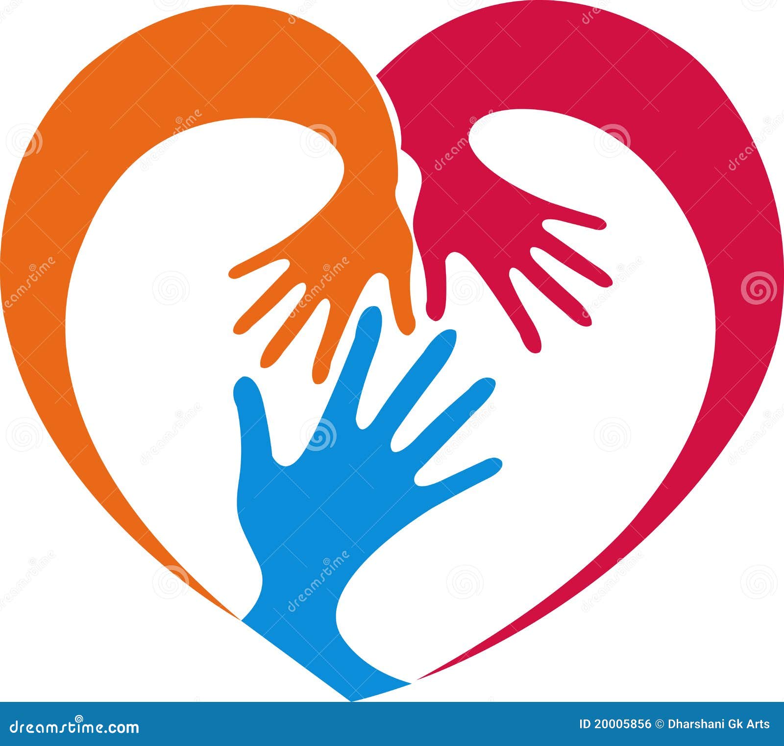 Coeur de main illustration de vecteur. Illustration du différent - 20005856