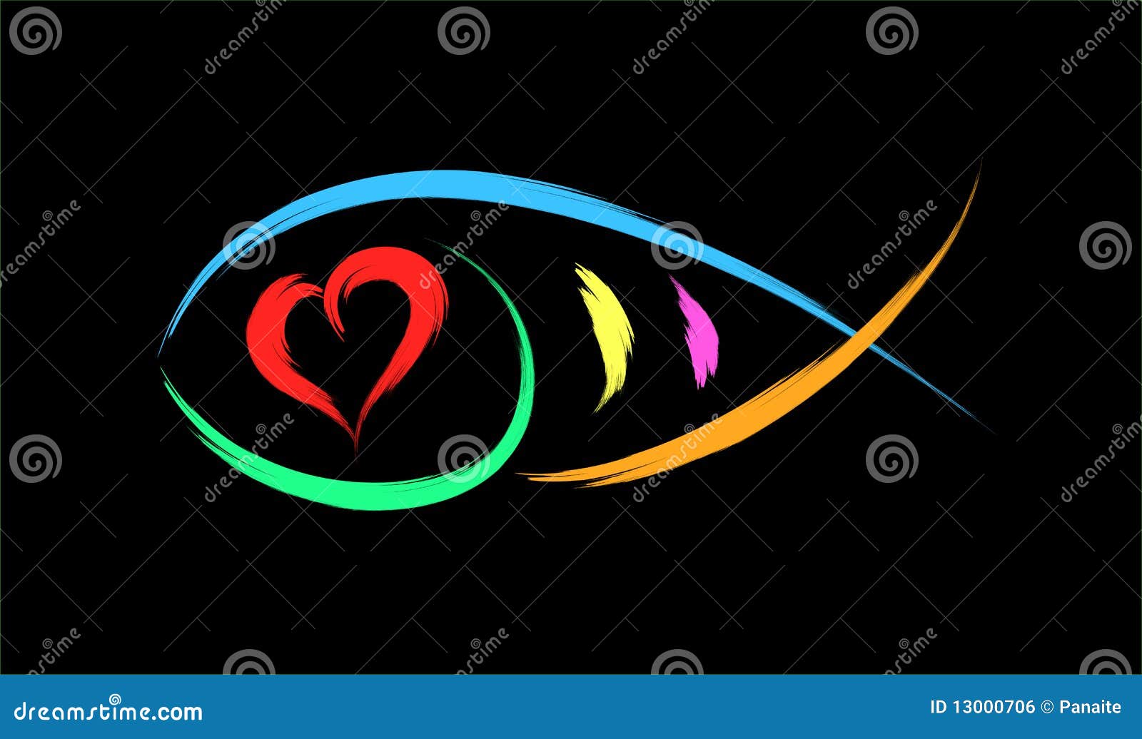 Coeur de poissons illustration de vecteur. Illustration du black - 13000706