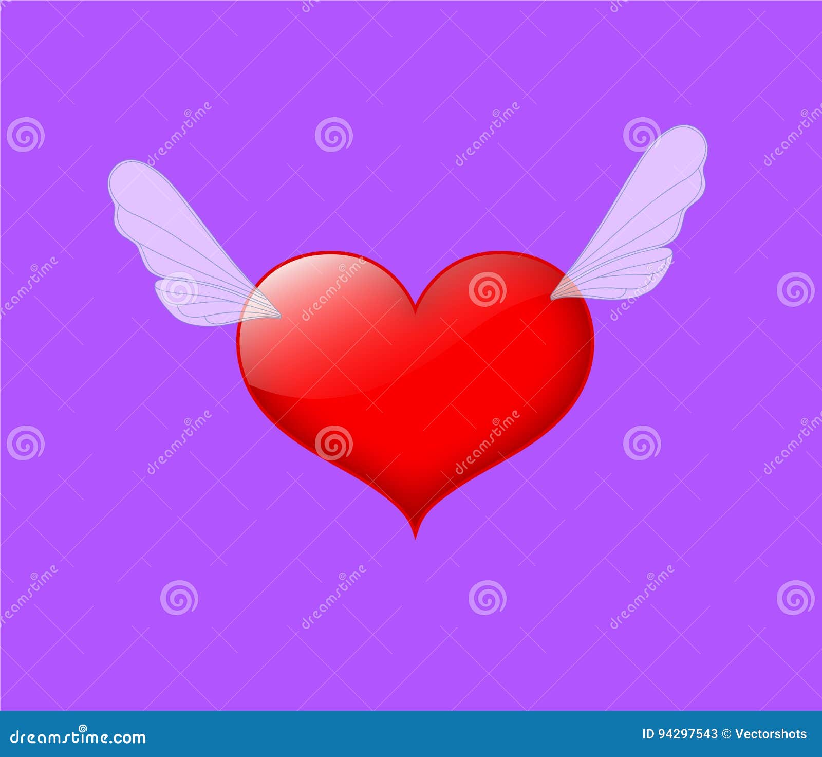 Coeur de vol illustration de vecteur. Illustration du couples - 94297543