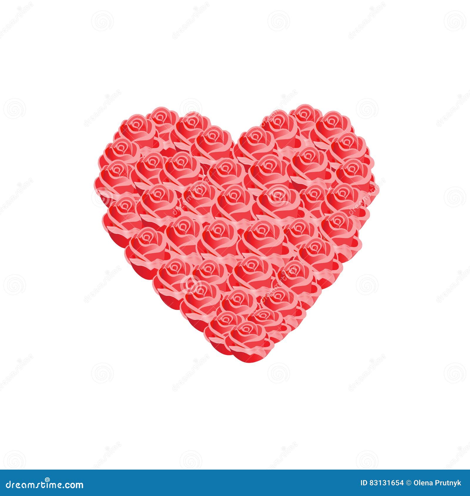 Coeur des roses rouges illustration de vecteur. Illustration du ...
