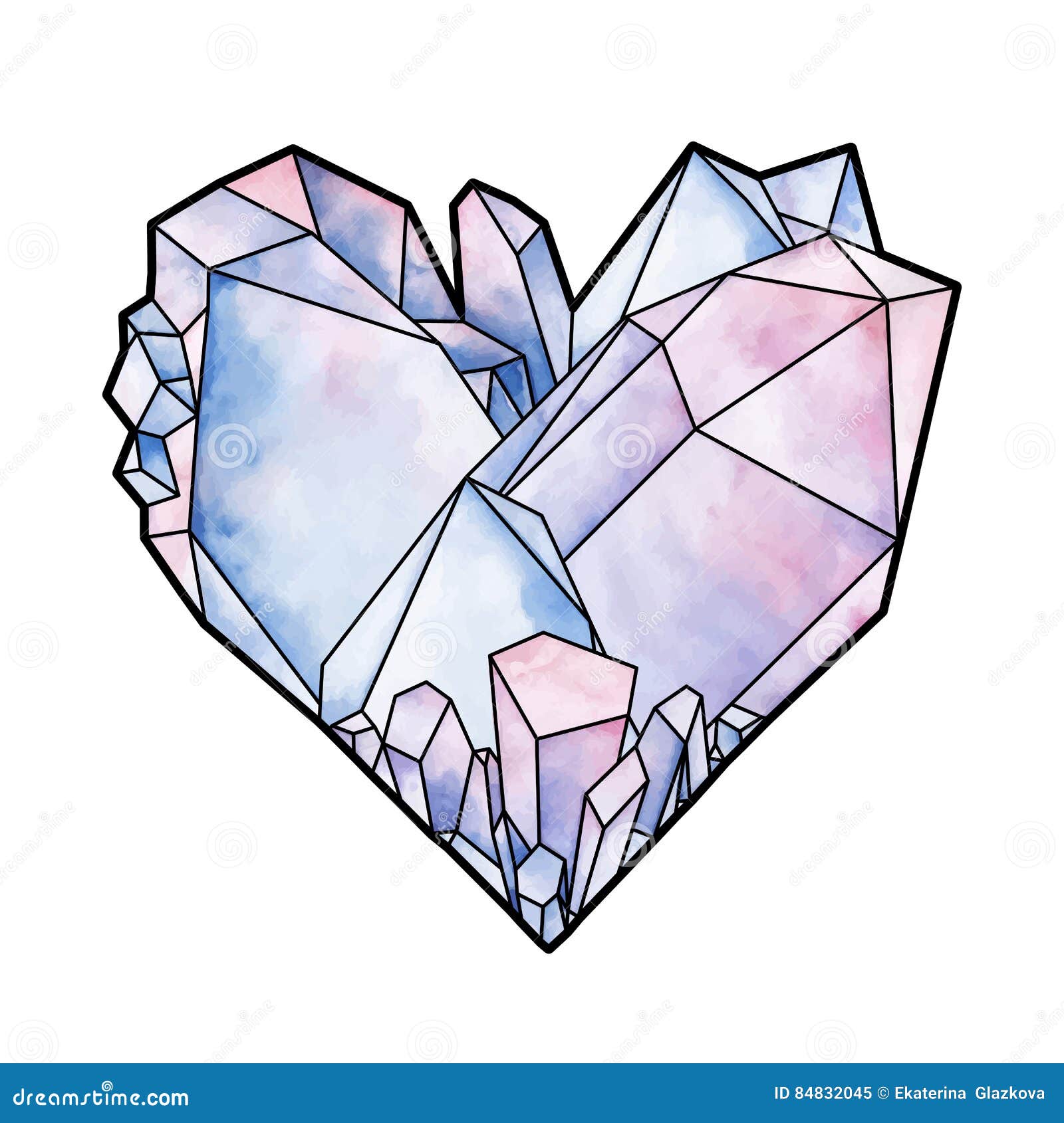 Coeur en cristal graphique illustration de vecteur. Illustration du ...