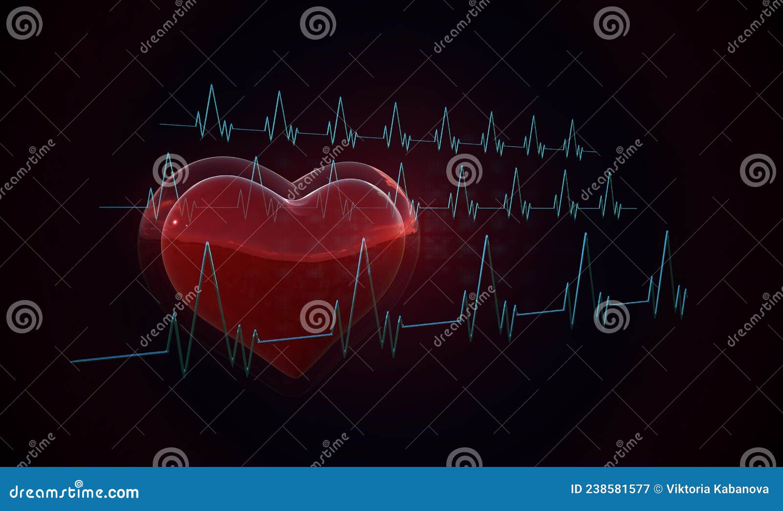 Coeur et cardiogramme illustration stock. Illustration du arythmie ...
