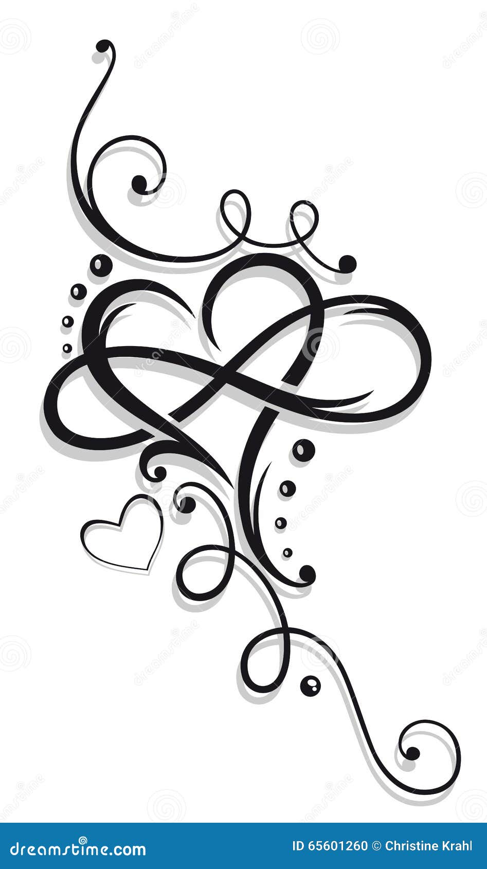 Coeur et infini illustration stock. Illustration du ornement - 65601260