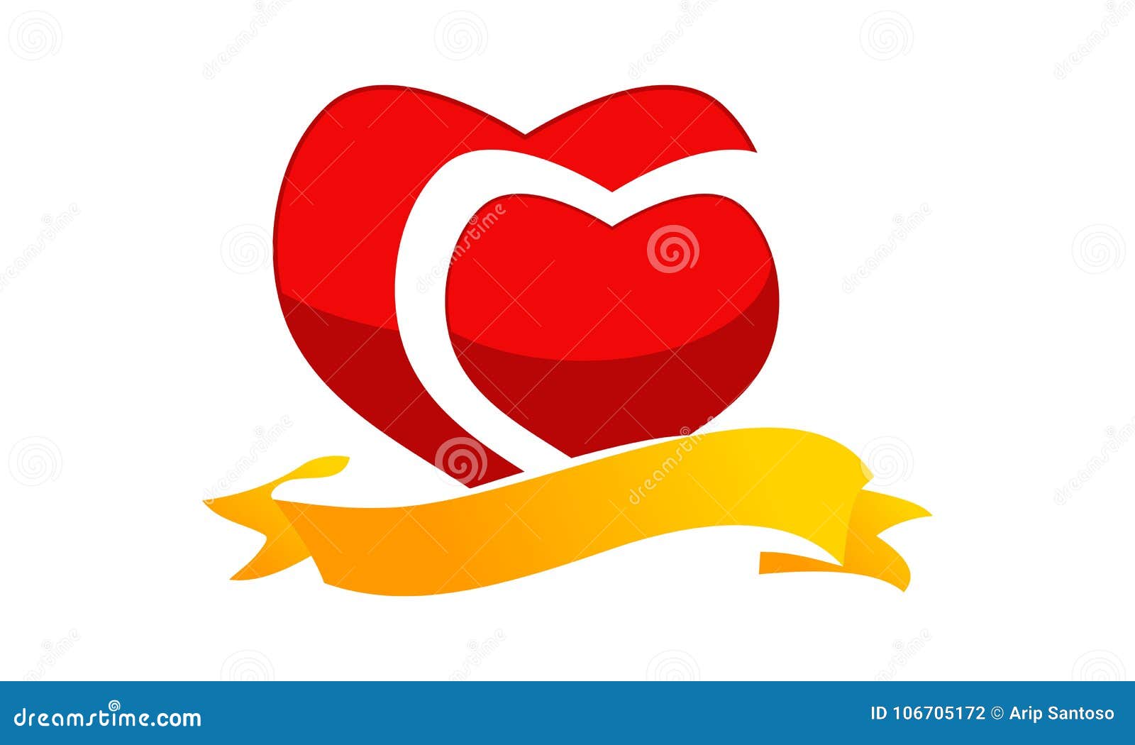Coeur Logo Design Template De Ruban Illustration de Vecteur ...