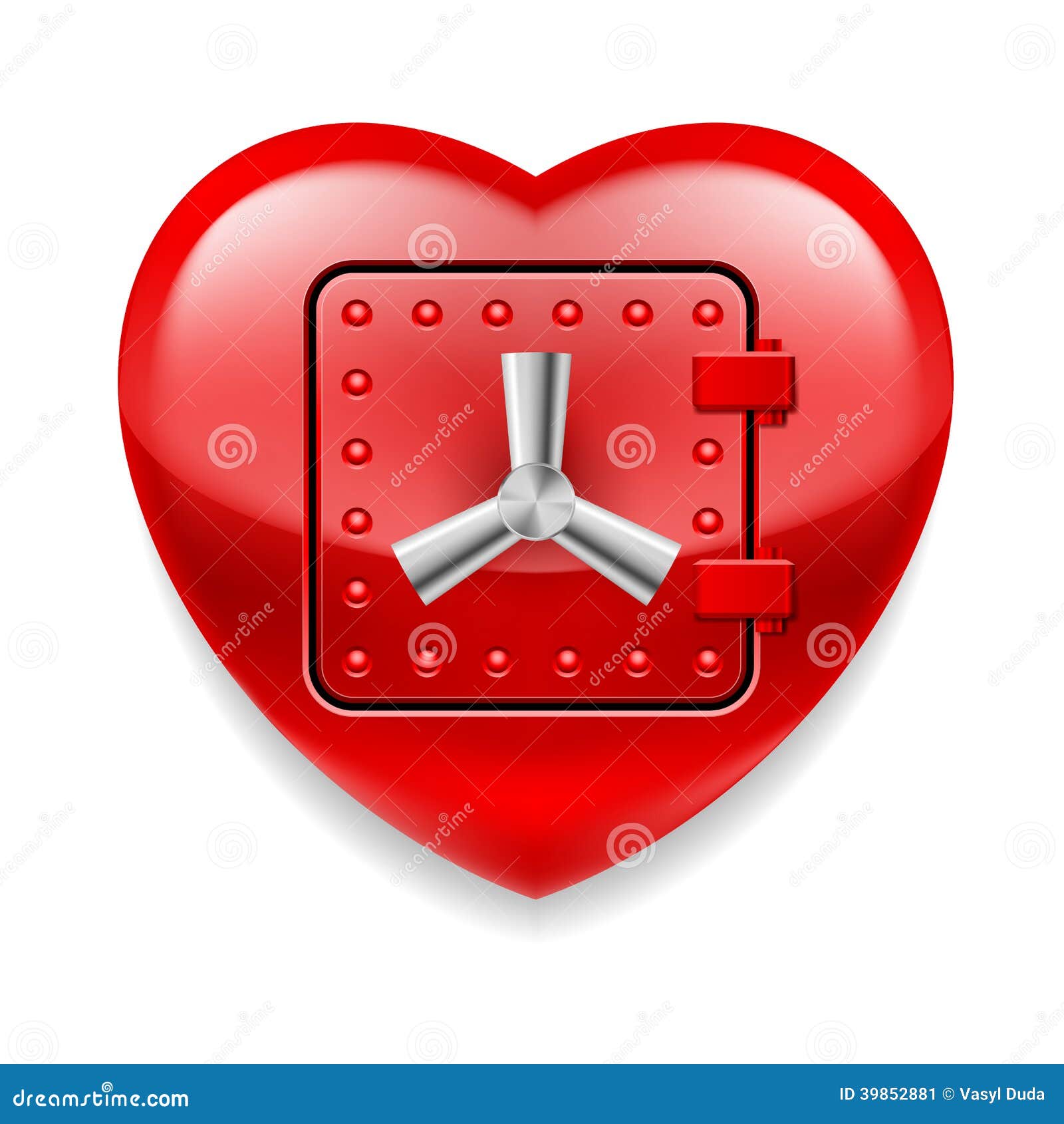 Coeur Rouge Brillant Comme Coffre-fort Illustration de Vecteur ...