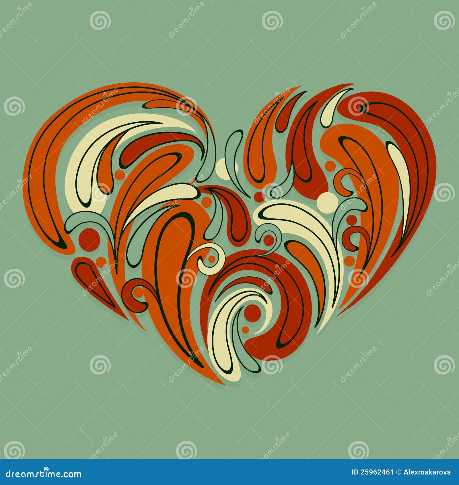 Coeur stylisé illustration de vecteur. Illustration du fond - 25962461