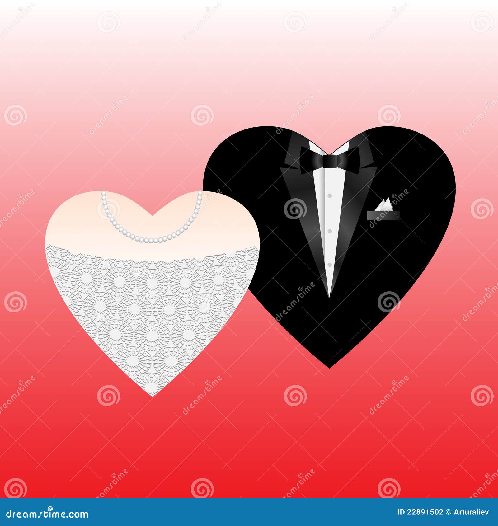 Coeurs de mariage illustration stock. Illustration du cadre - 22891502