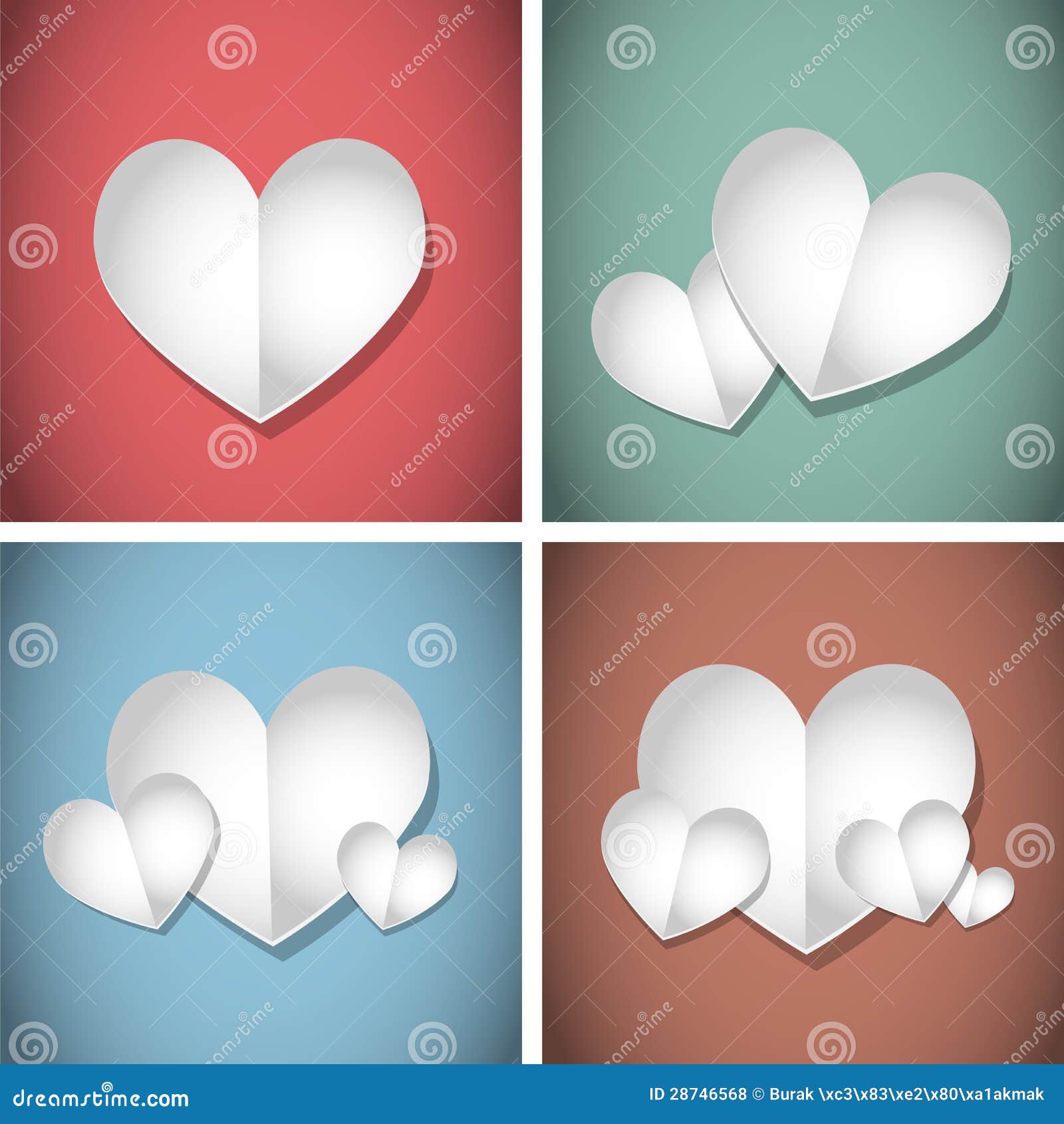 Coeurs de papier illustration de vecteur. Illustration du conception ...