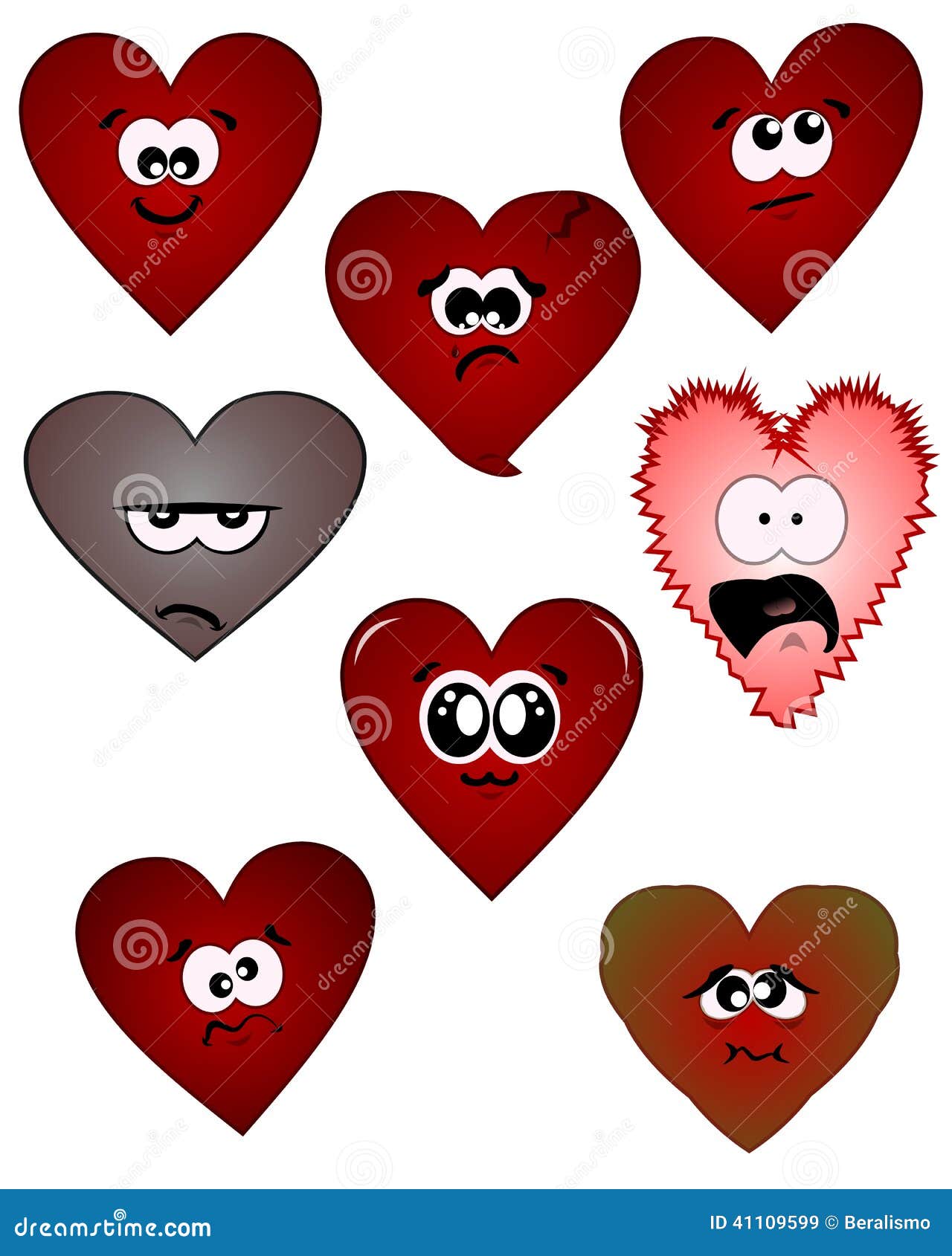 Coeurs humoristiques illustration stock. Illustration du roman - 41109599