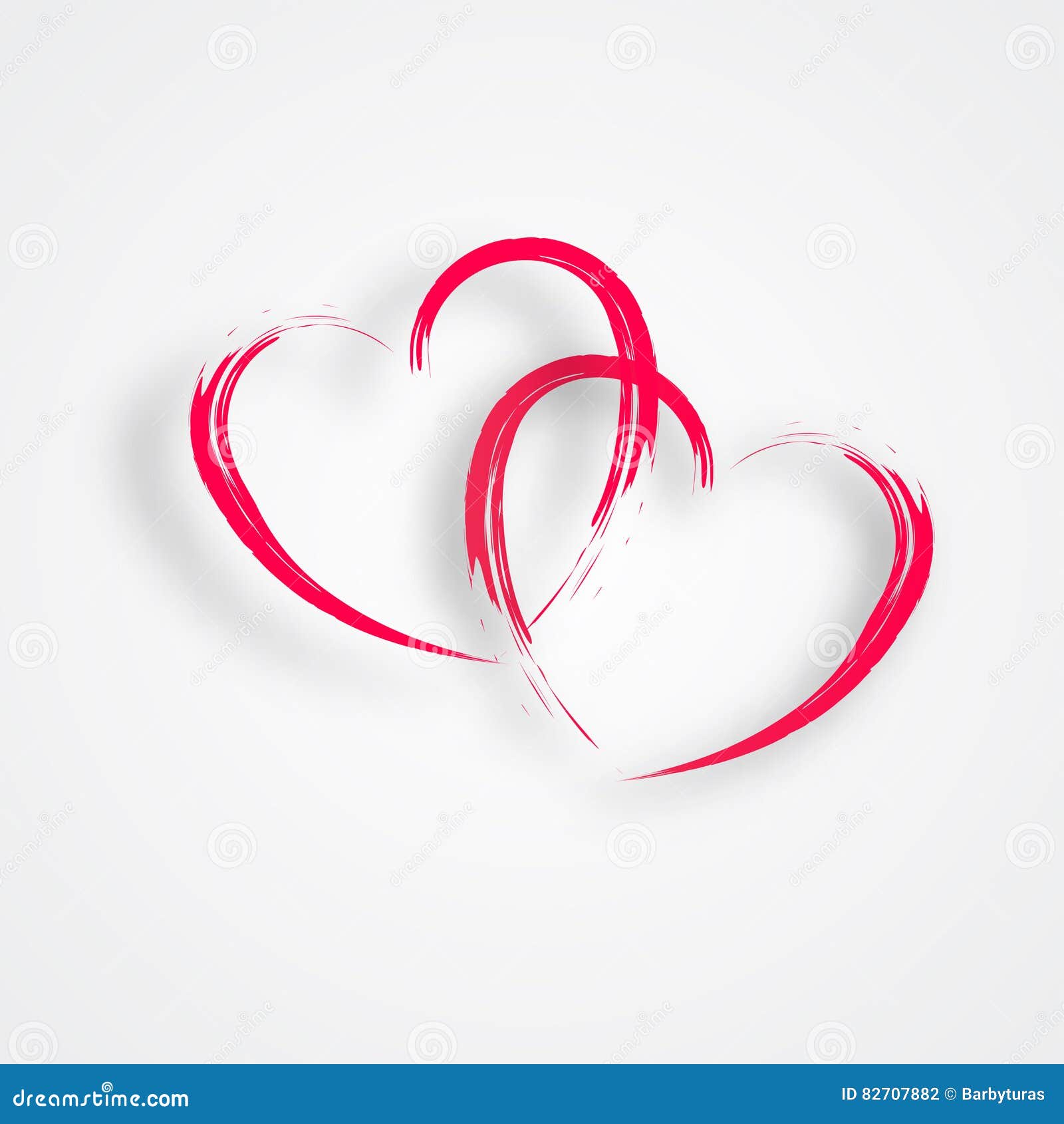 2 coeurs liés illustration stock. Illustration du papeterie - 82707882