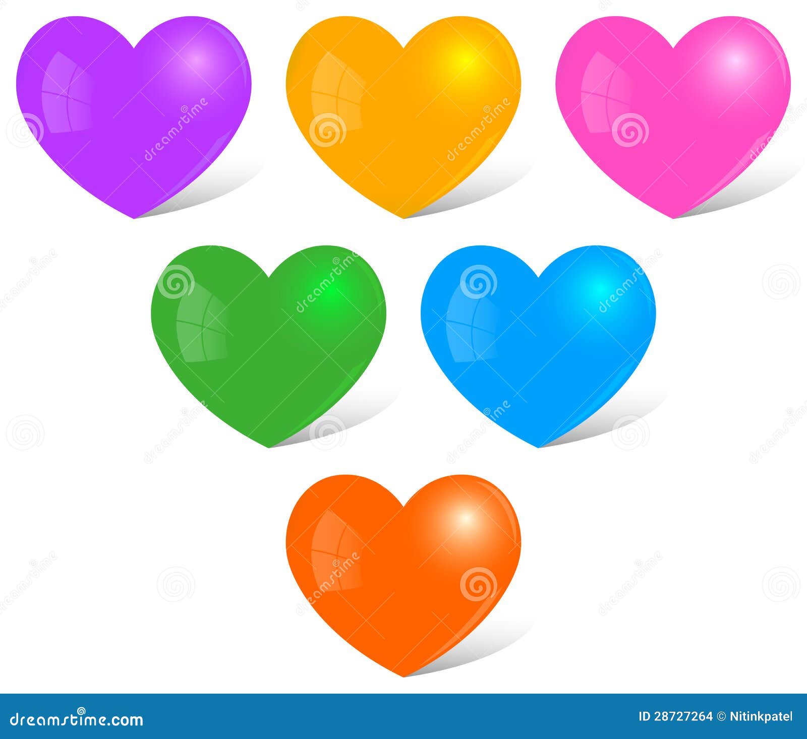 Coeurs multicolores illustration de vecteur. Illustration du parfait ...