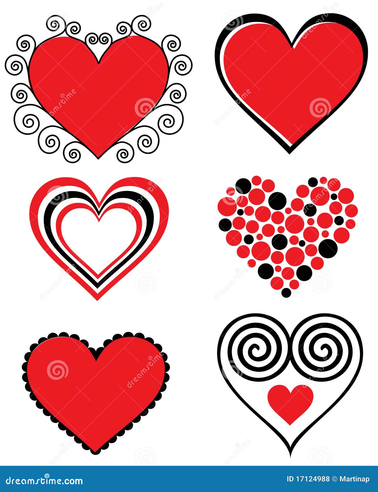 Coeurs stylisés illustration stock. Illustration du conception - 17124988