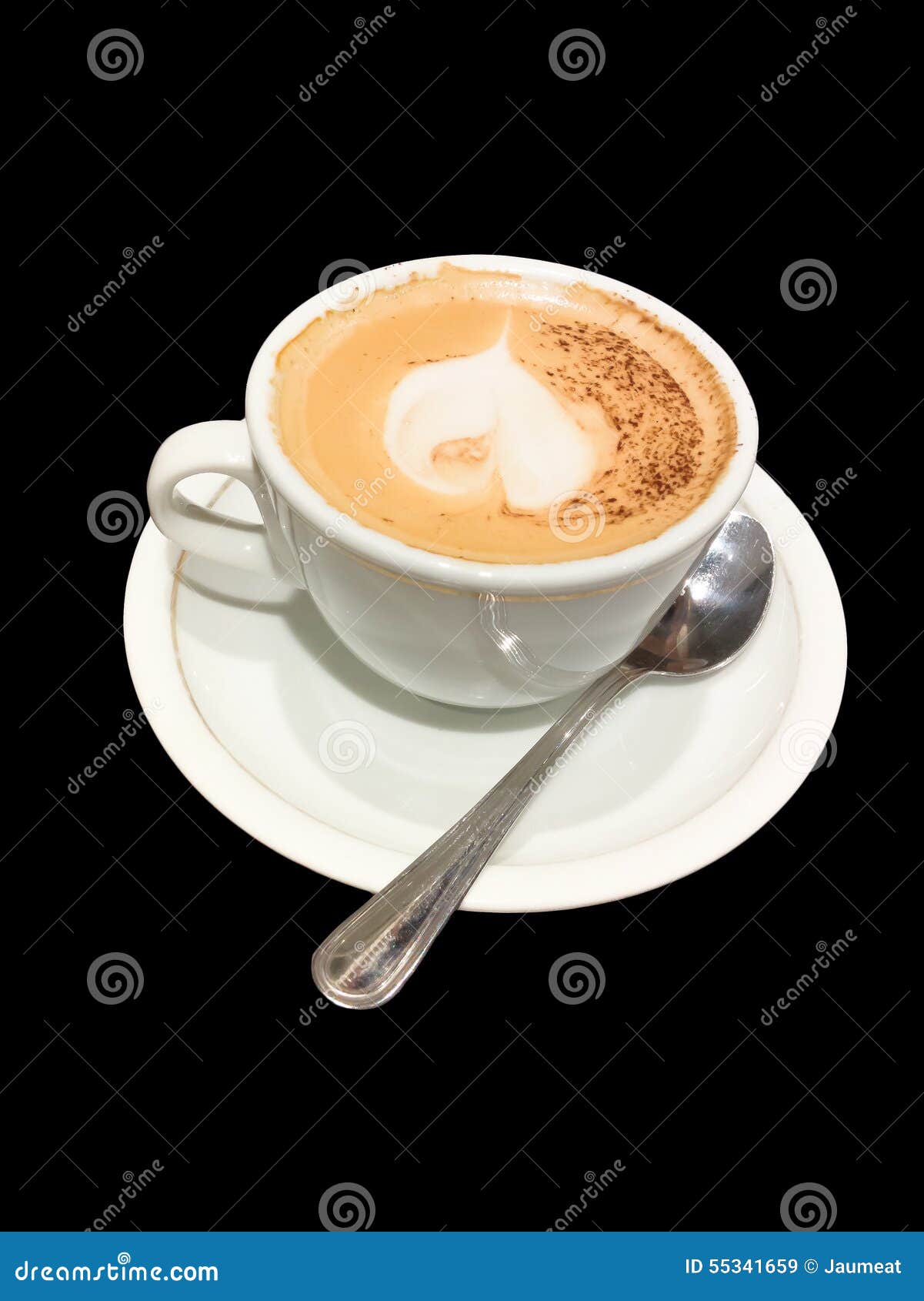 Cofee with milk stock image. Image of heart, isolated - 55341659