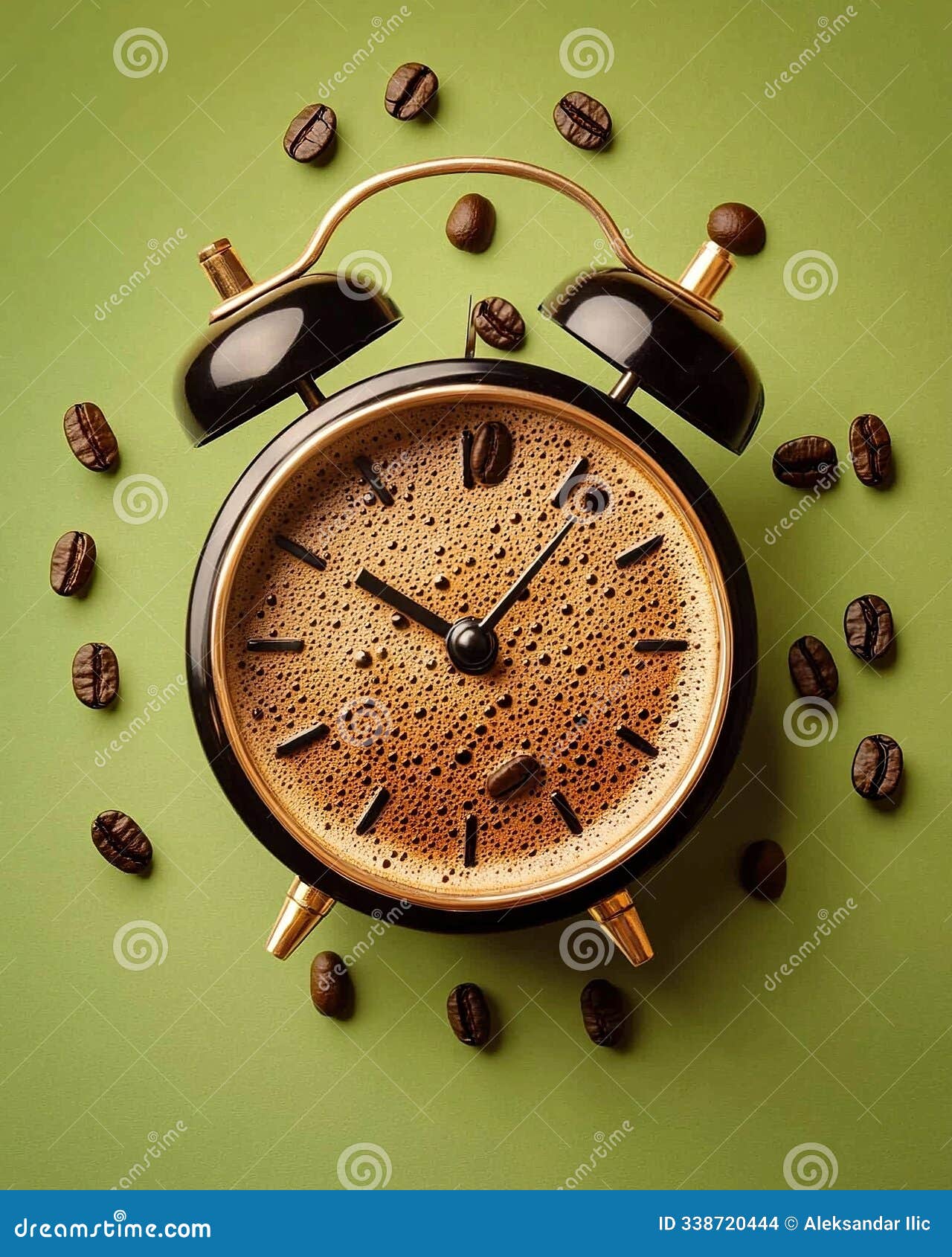 Cofee Time. Clock Filled with Cofee. Generative Ai Stock Photo - Image ...