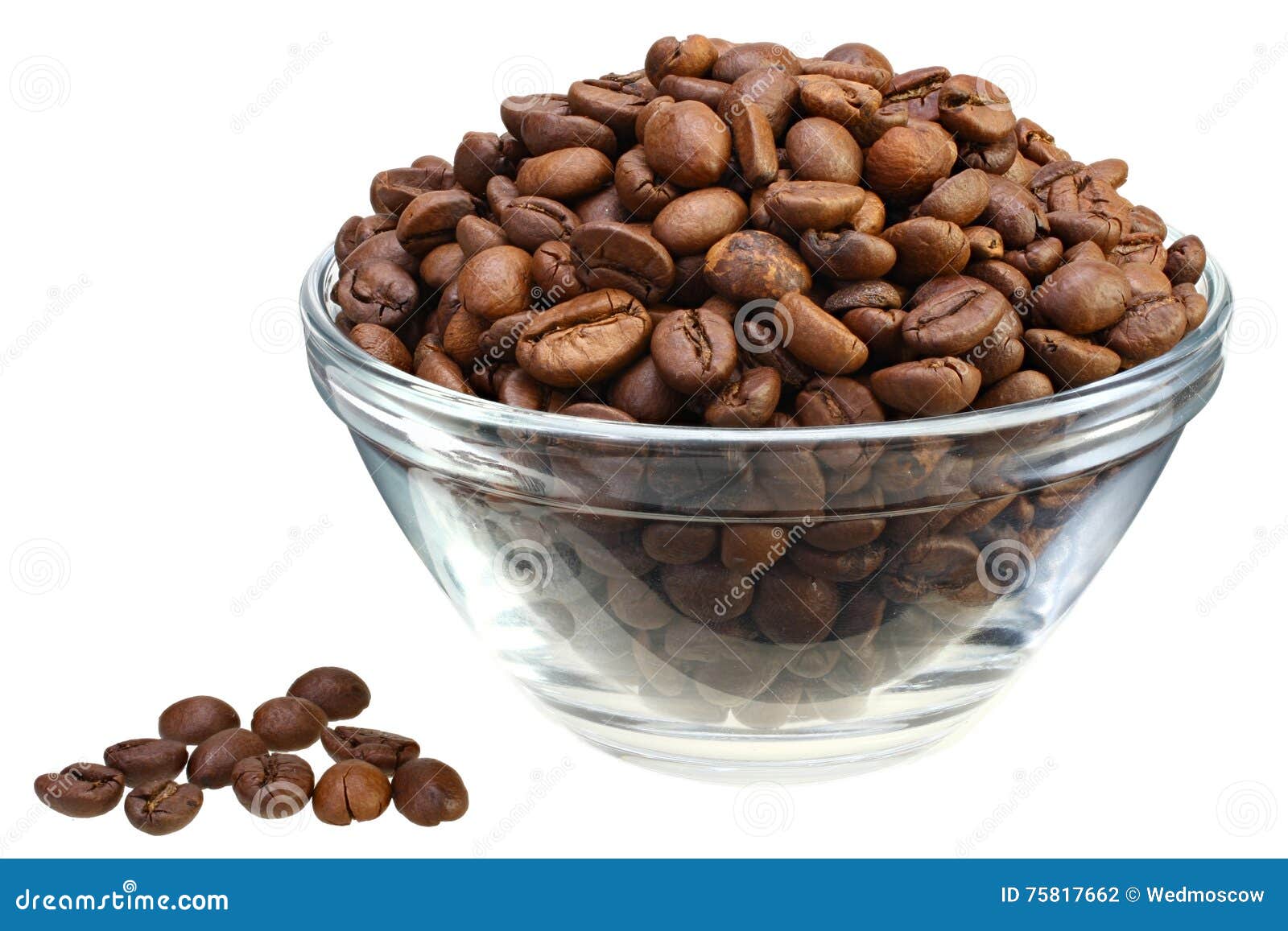 Coffe Beans in Glass Bowl Isolated Stock Photo - Image of macro ...