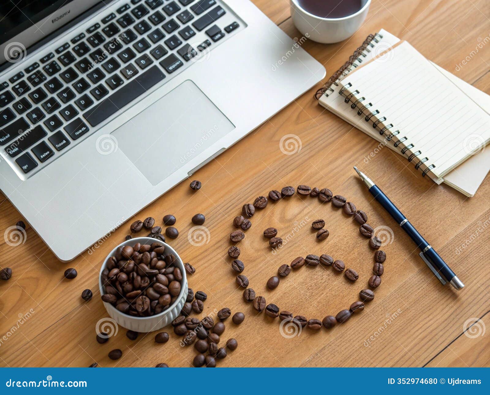Coffe Beans Shape Sad Smiley Stock Illustration - Illustration of ...