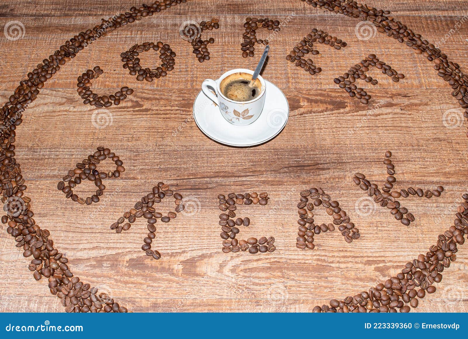 Coffe Break Letters with Beans Stock Photo - Image of poster, blue ...