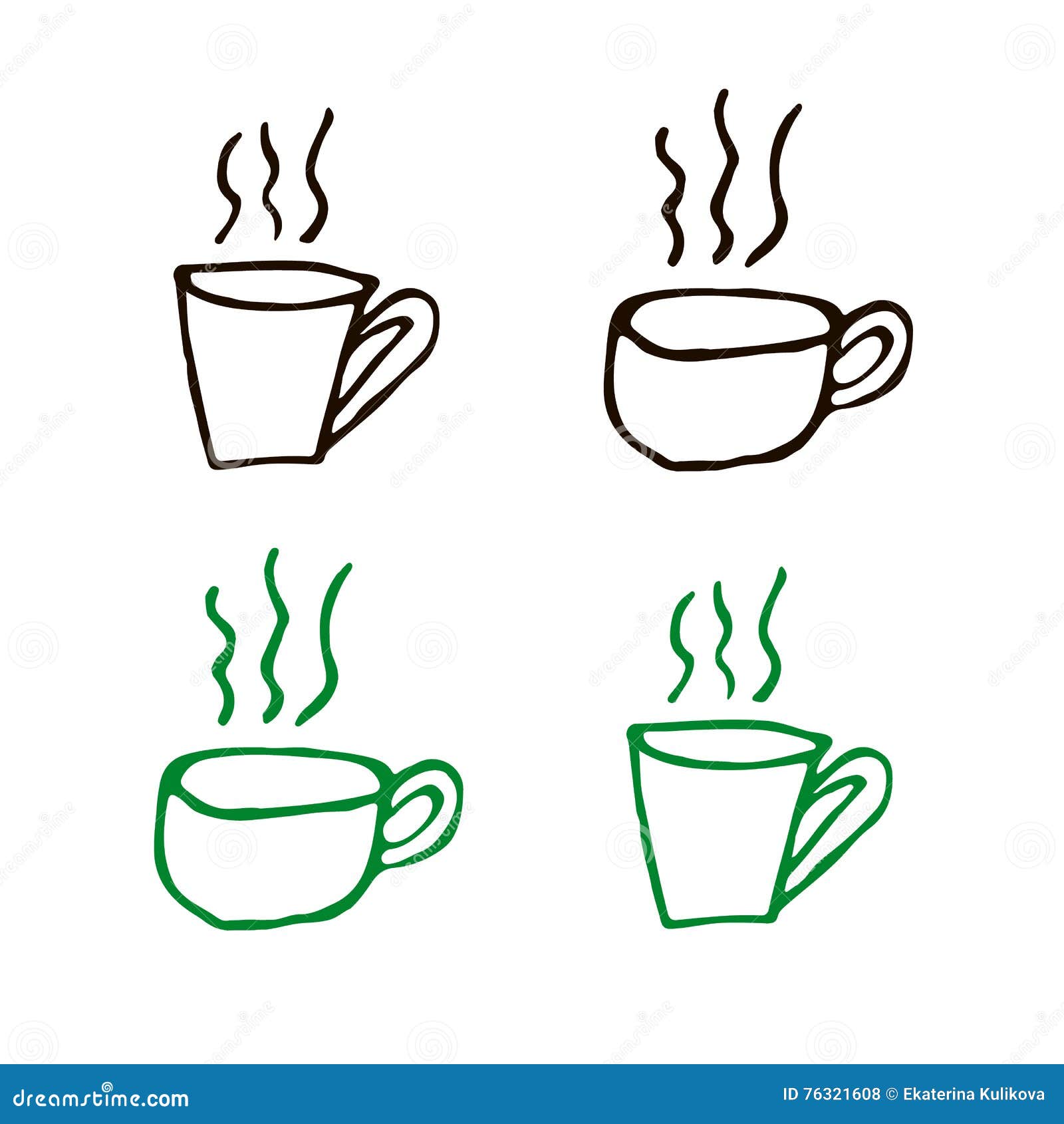 Coffe cup shapes stock illustration. Illustration of restaurant - 76321608